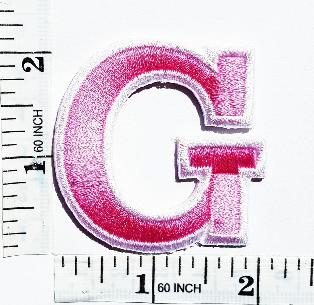 Pink Alphabet Letter G Patches Appliques Hat Cap Polo Backpack Clothing ...