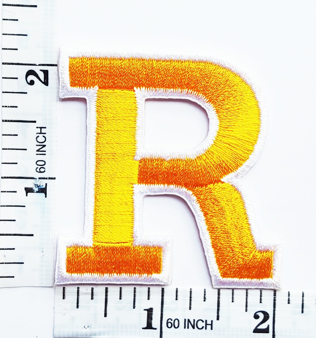 Gold Alphabet Letter R Patches Appliques Hat Cap Polo Backpack Clothing ...