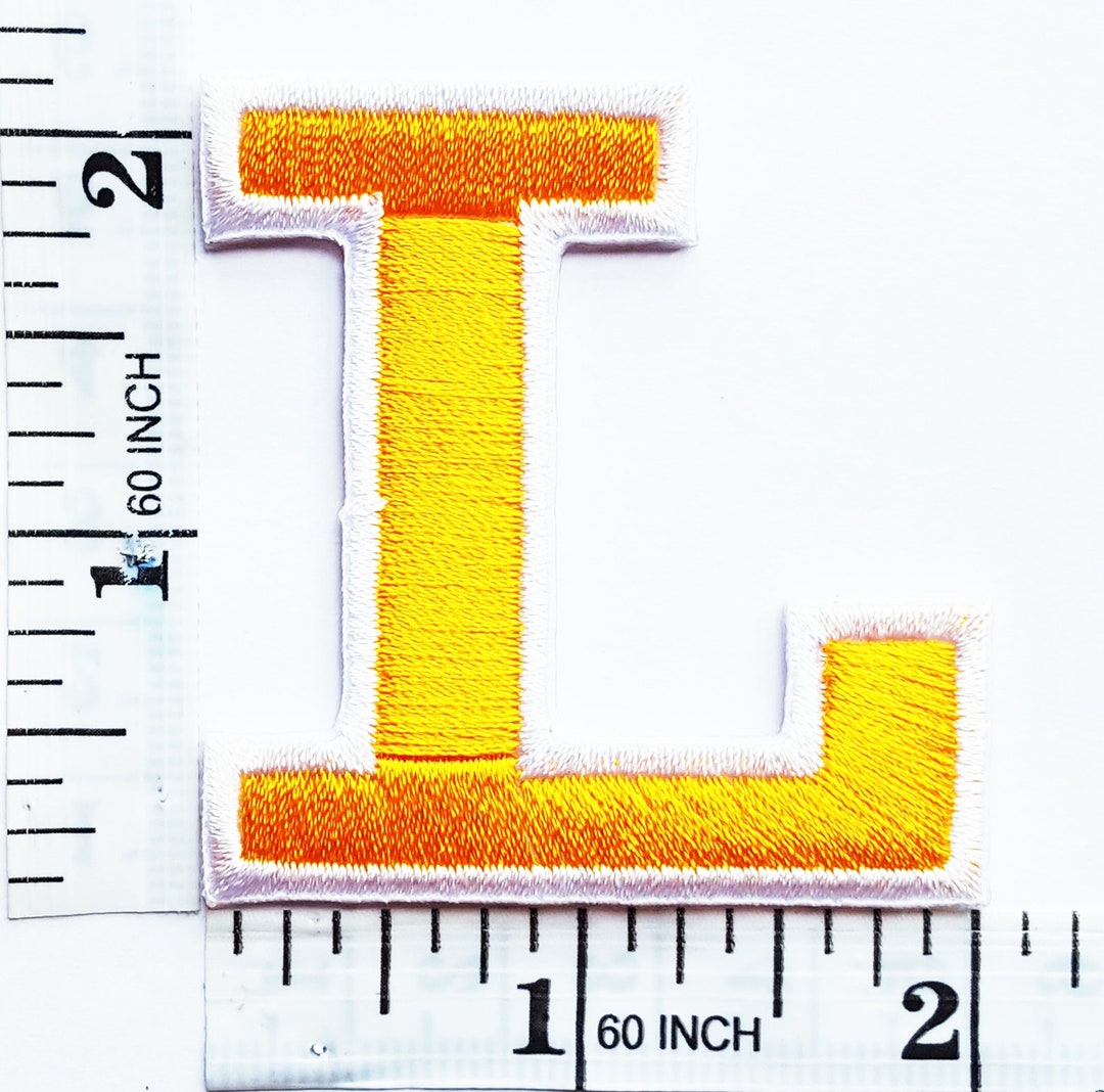 Gold Alphabet Letter L Patches Appliques Hat Cap Polo Backpack Clothing ...