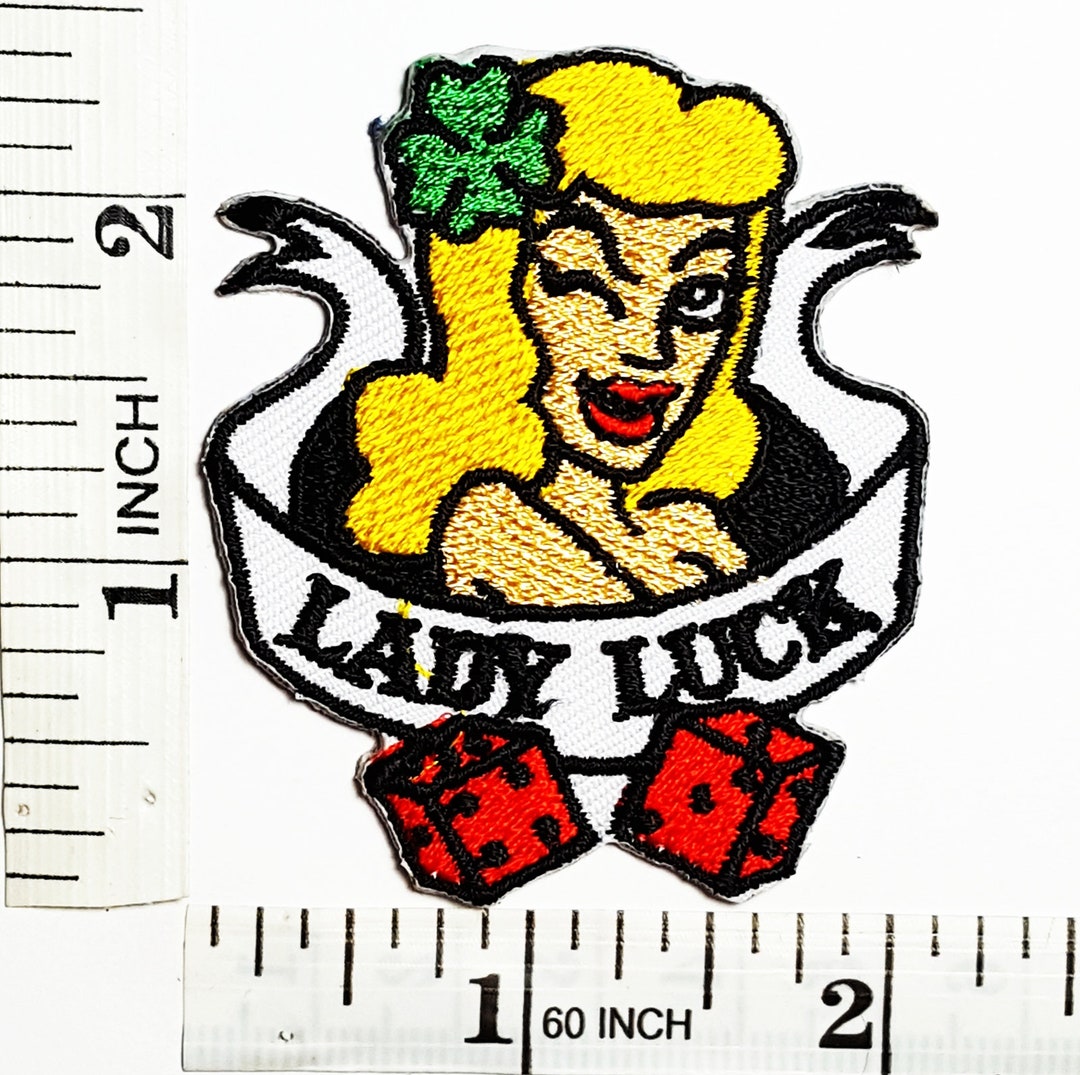 LADY LUCK Casino Logo Lucky Game Biker Patch Punk Motorcycles ...