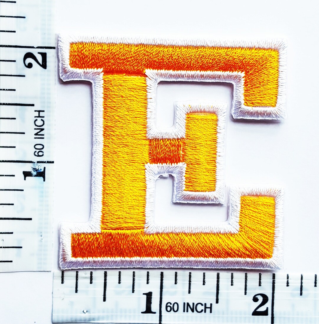 Gold Alphabet Letter E Patches Appliques Hat Cap Polo Backpack Clothing ...