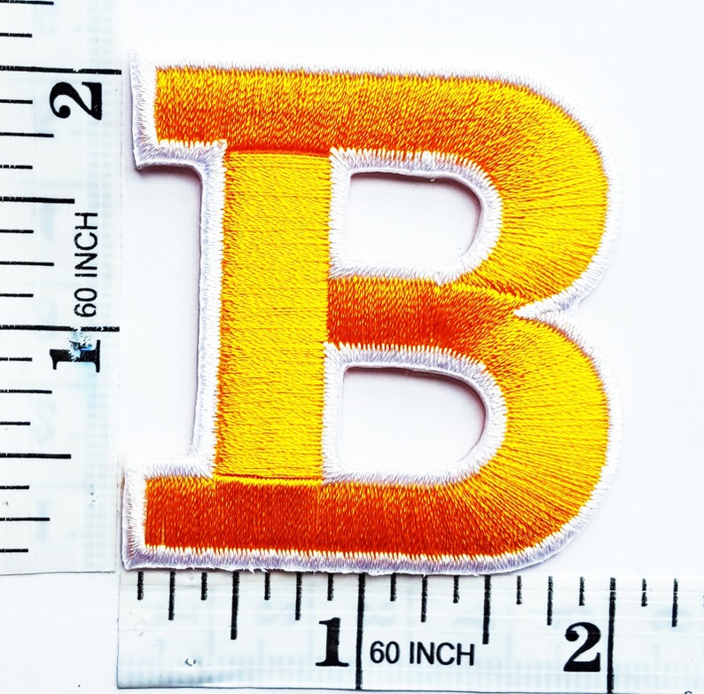 Gold Alphabet Letter B Patches Appliques Hat Cap Polo Backpack Clothing ...