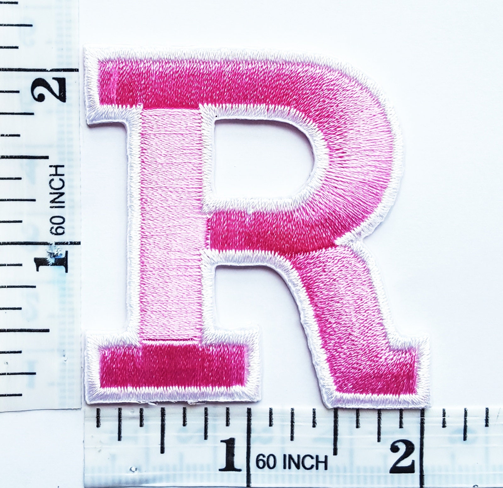 Pink Alphabet Letter R Patches Appliques Hat Cap Polo Backpack Clothing ...