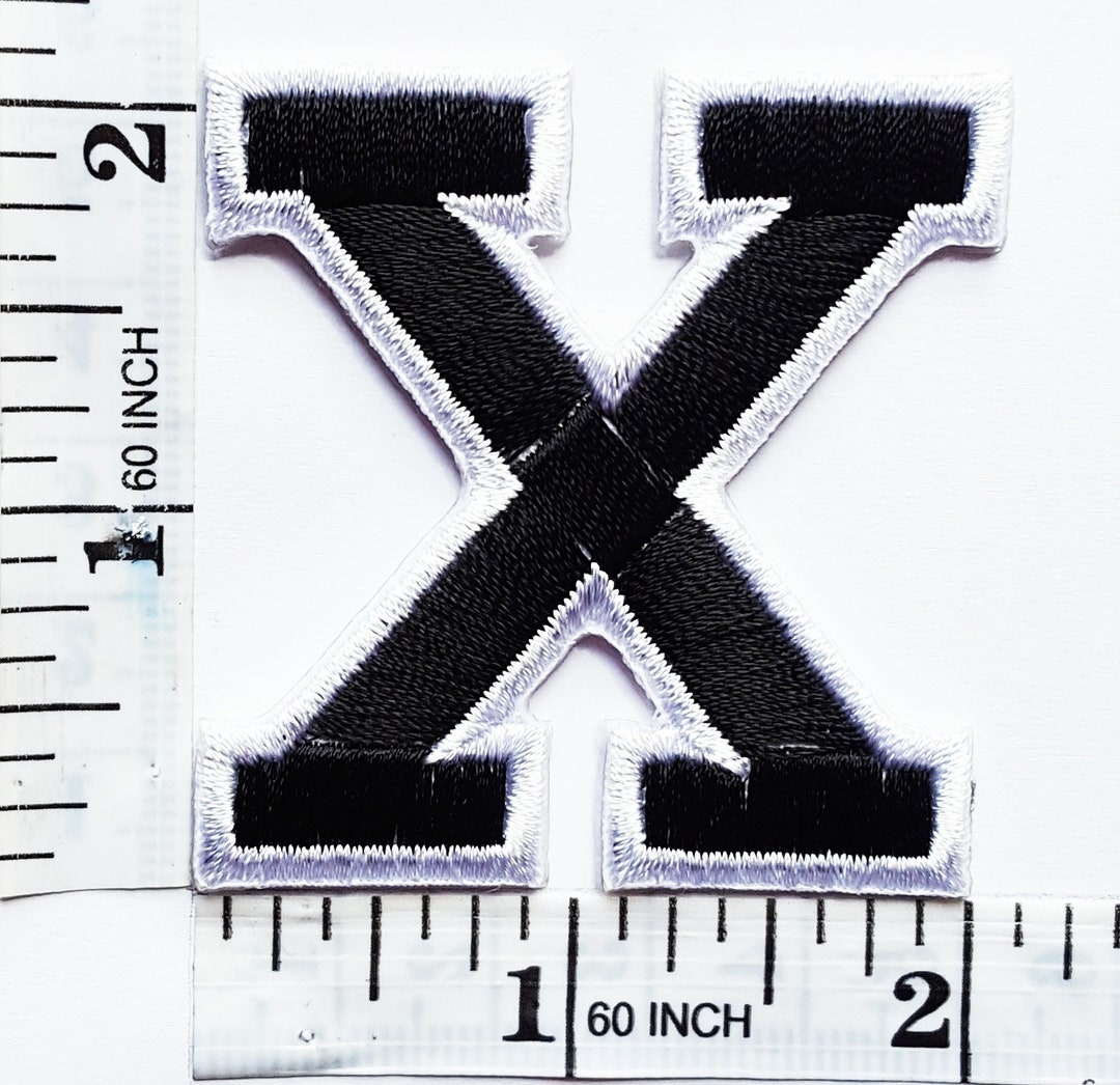 Black Alphabet Letter X Patches Appliques Hat Cap Polo Backpack ...