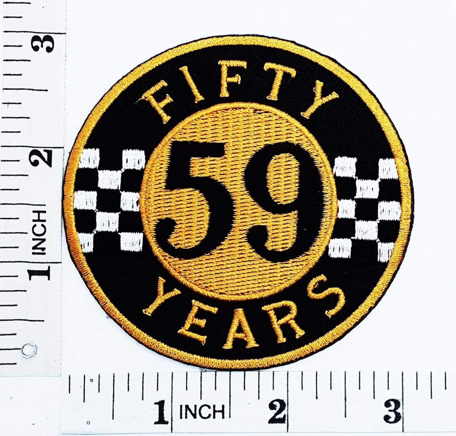 Fifty 59 Years Rider Checkered Flag Patch Appliques Hat Cap Backpack ...