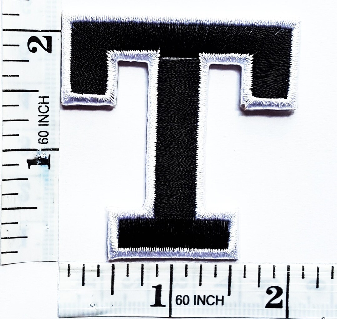 Black Alphabet Letter T Patches Appliques Hat Cap Polo Backpack ...
