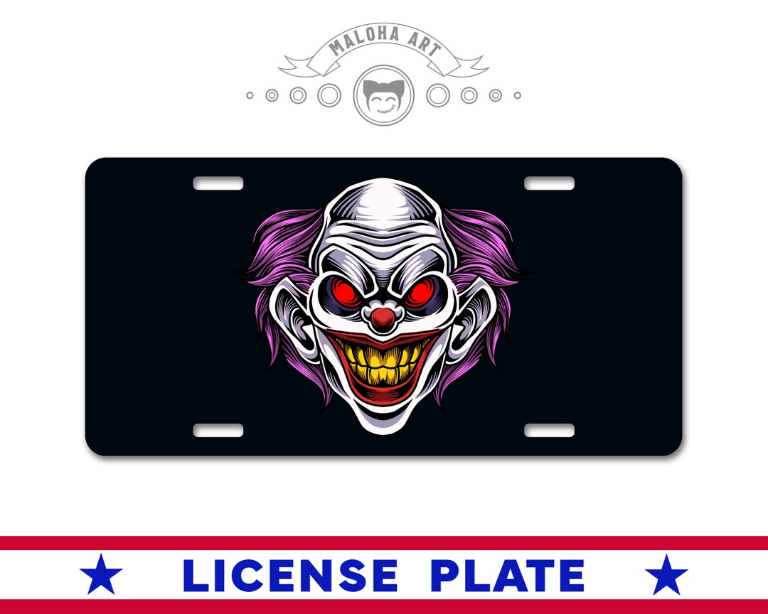 Scary Clown License Plate: Creepy Halloween Car Tag - Etsy
