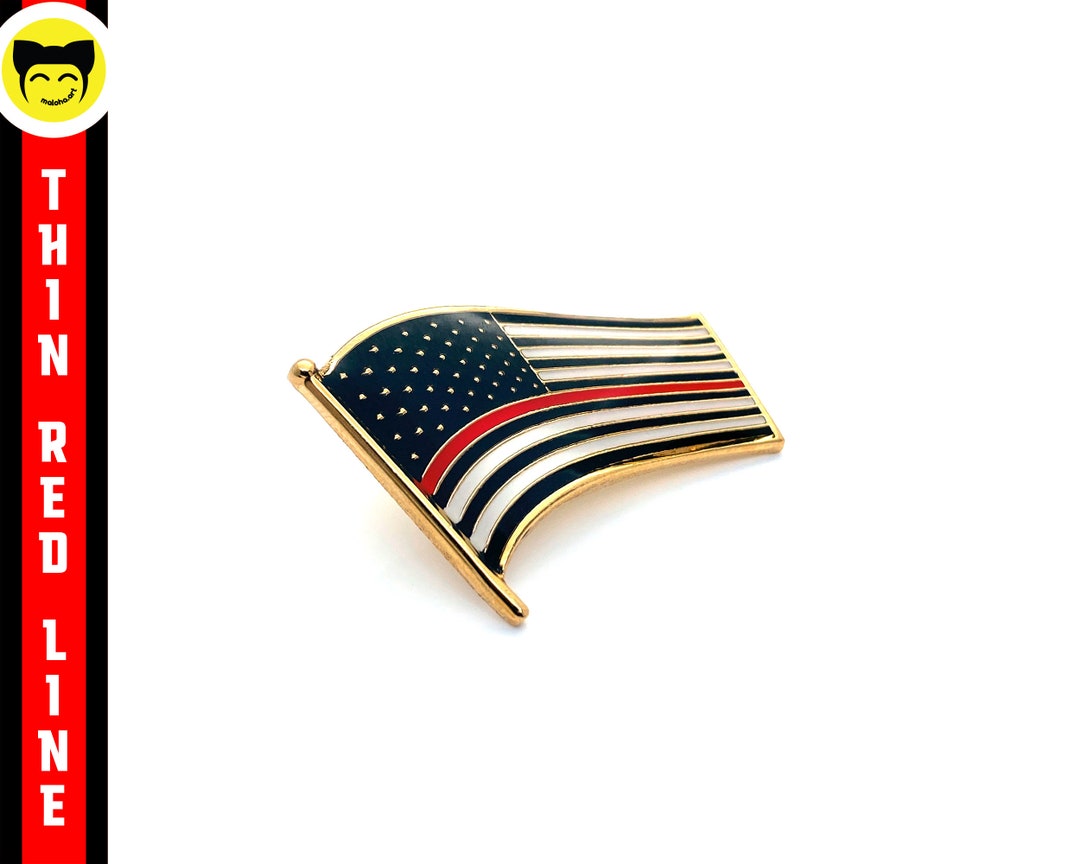 Thin Red Line American Flag Lapel Pin: Firefighter Support Jewelry - Etsy