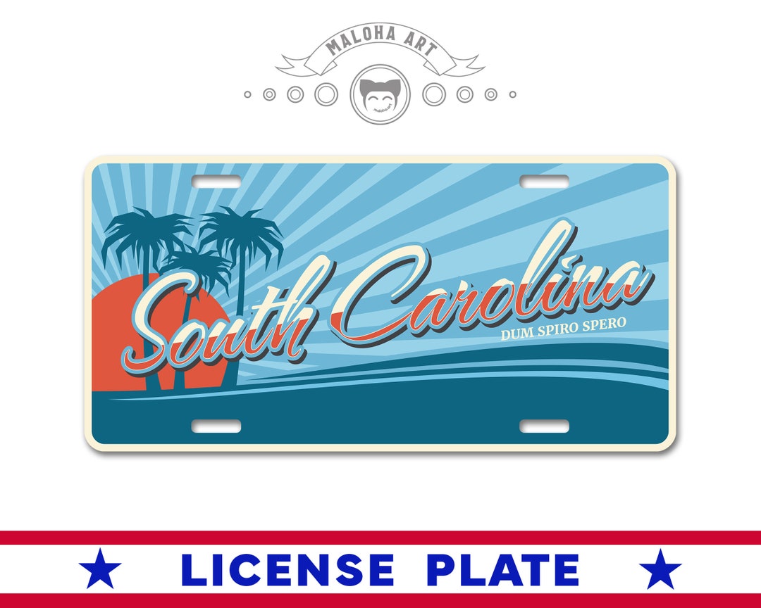 South Carolina License Plate: Sublimation Car Tag, Metal Front Plate - Etsy