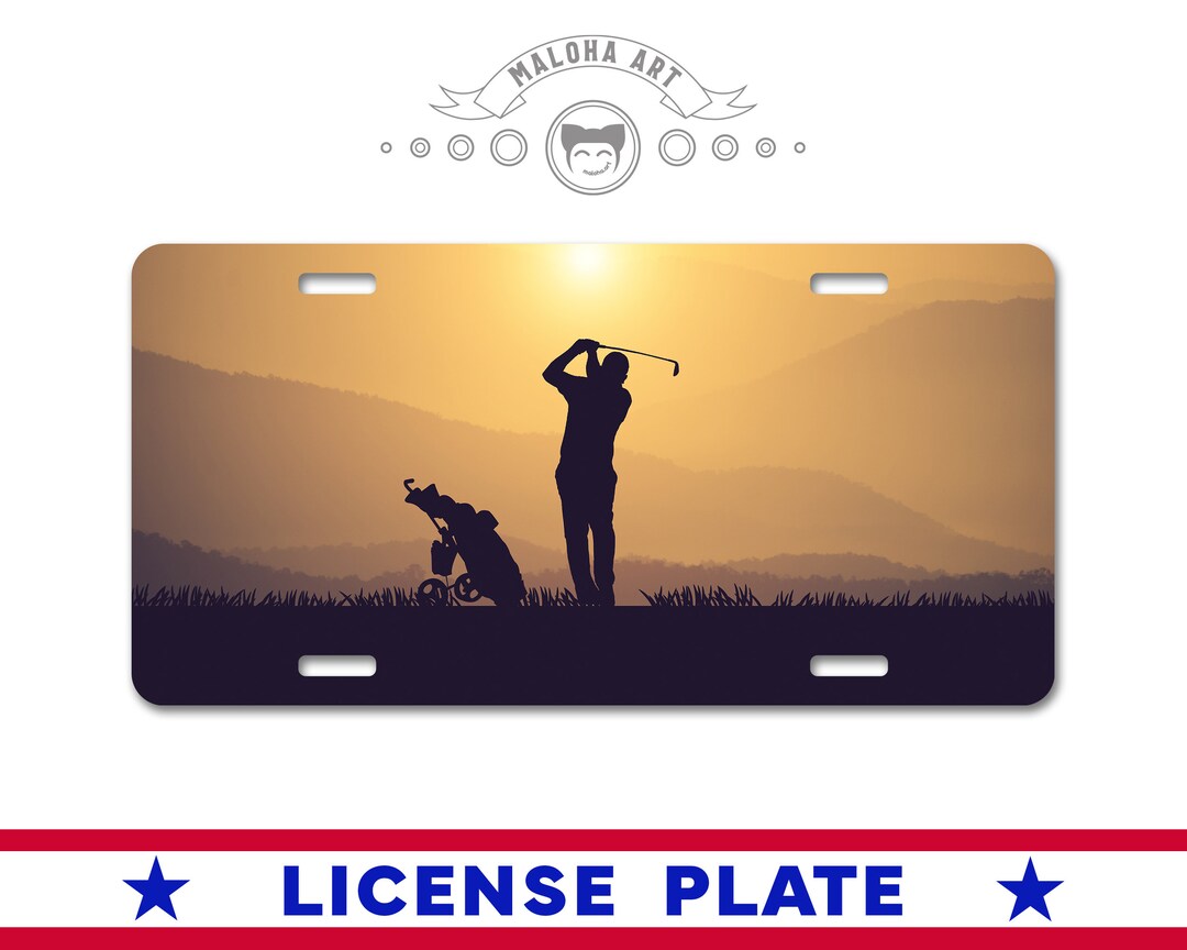 Golf Player License Plate Number, Sublimation Car Tag, Front Plate for ...