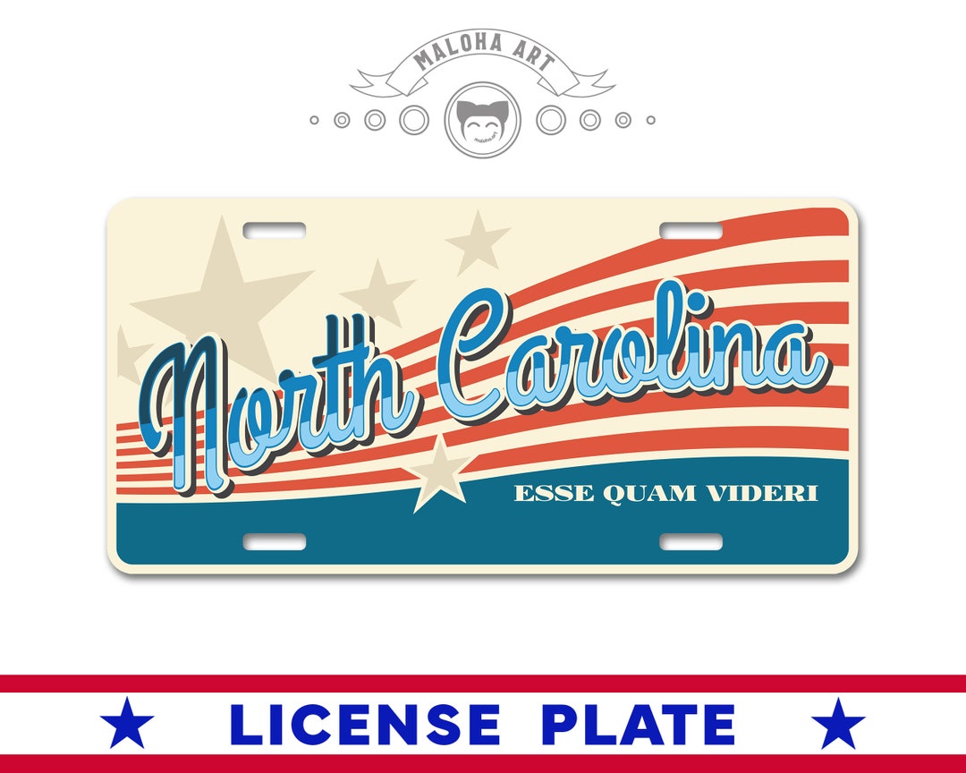 North Carolina License Plate: Sublimation Car Tag, USA Patriot Gift - Etsy