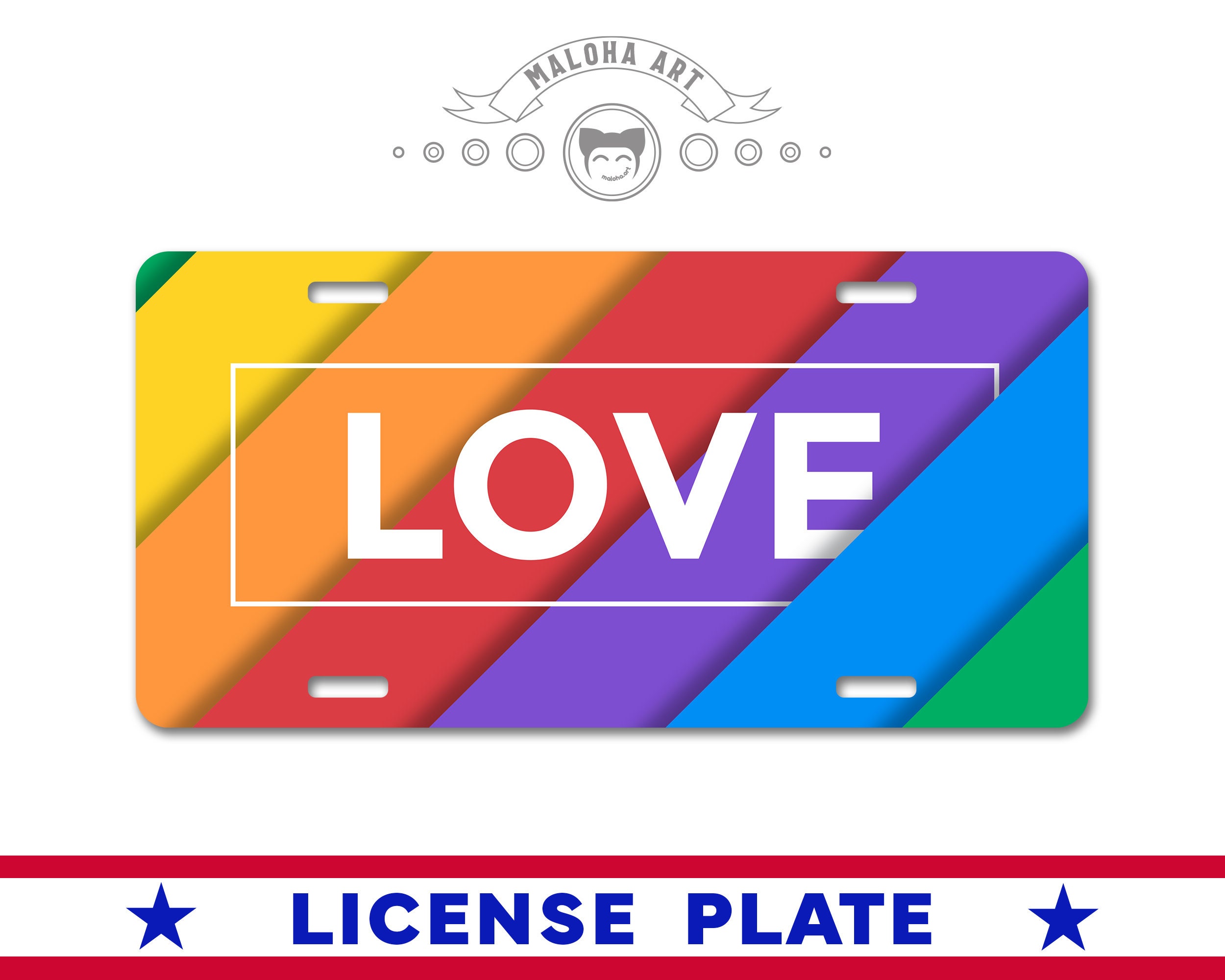 Rainbow Love License Plate Number, Sublimation Car Tag, Front Plate for ...
