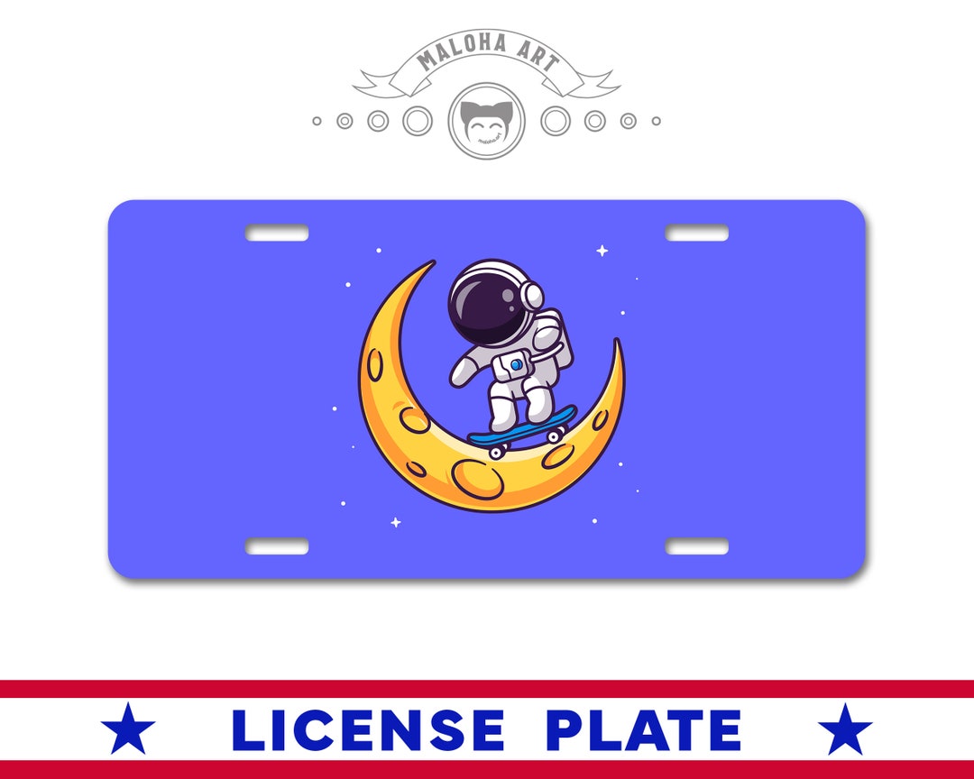 Astronaut Skateboarding License Plate: Space Lover Car Tag - Etsy