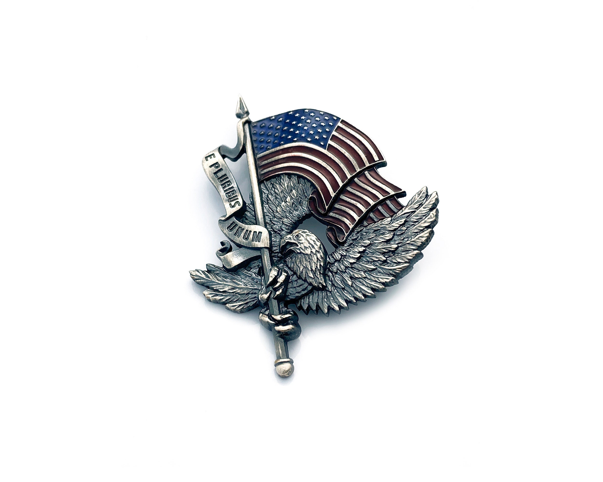 American Eagle Pin E Pluribus Unum, Patriotic Lapel Pin, Freedom Eagle ...