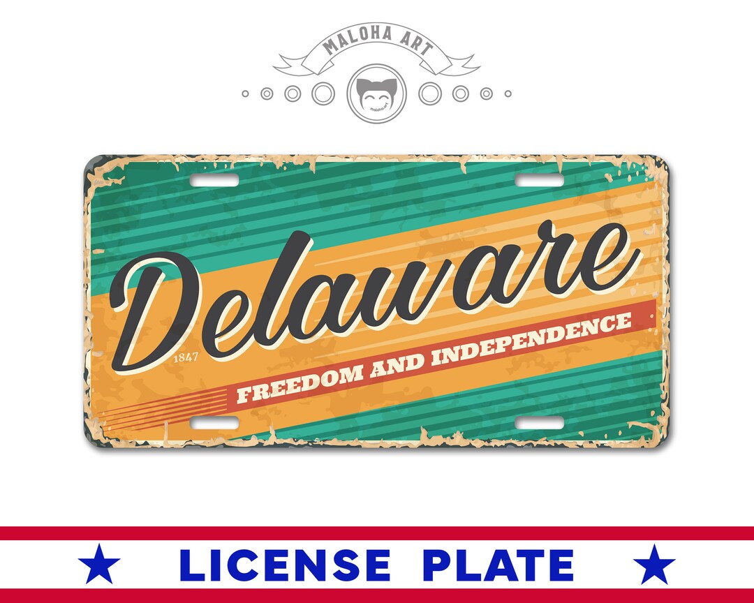 Delaware State License Plate: Sublimation Car Tag, USA Patriot Gift - Etsy