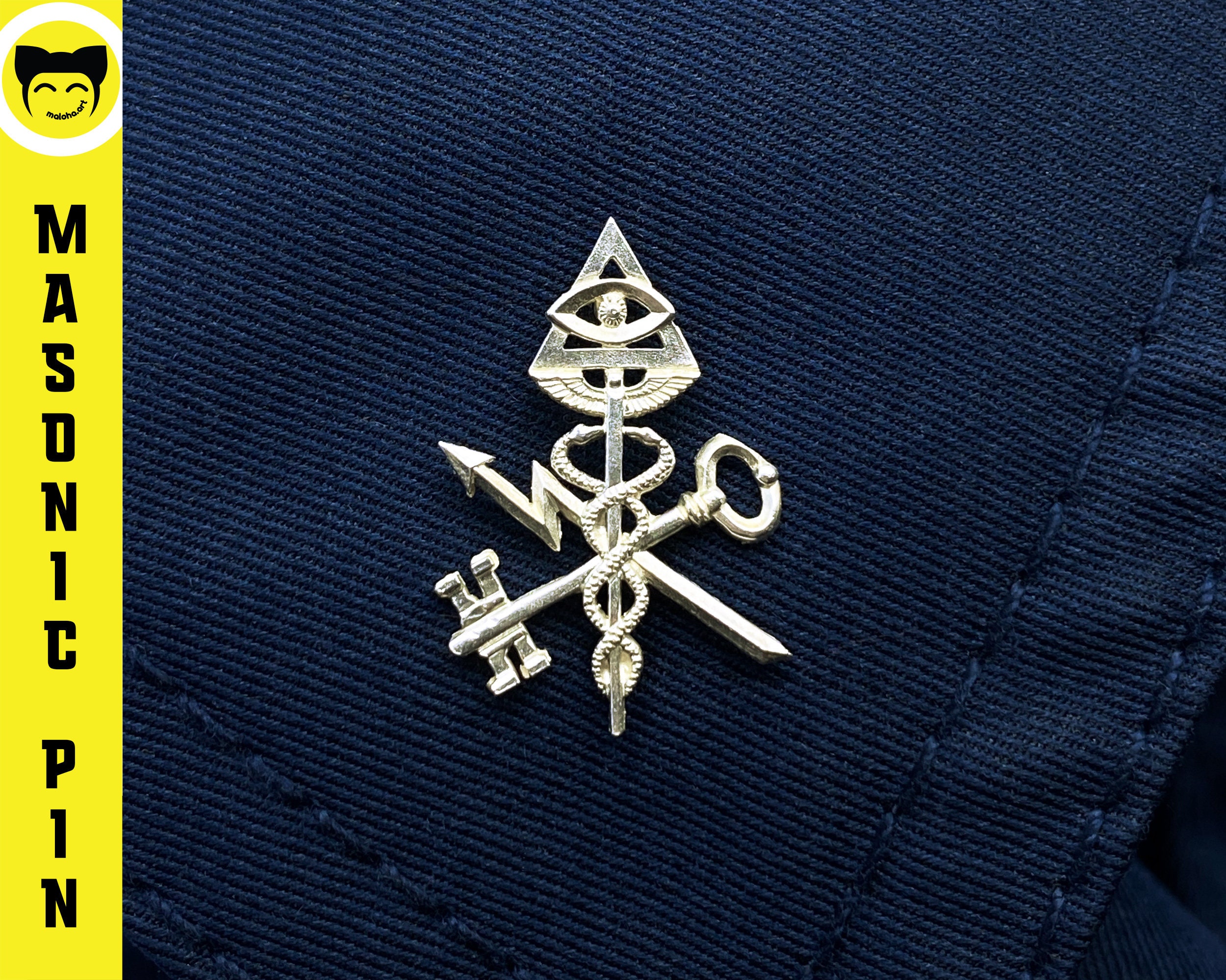 Gold Plated Masonic Lapel Pin: All-seeing Eye Brass Badge - Etsy UK