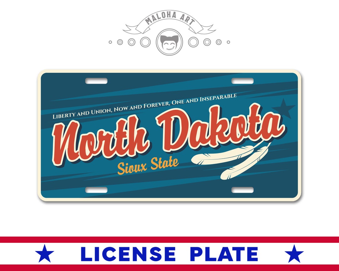 North Dakota State License Plate Number, Sublimation Car Tag, Front ...