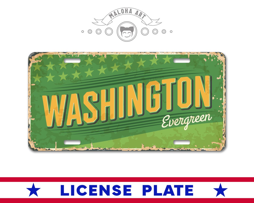 Washington State License Plate Number, Sublimation Car Tag, Front Plate ...