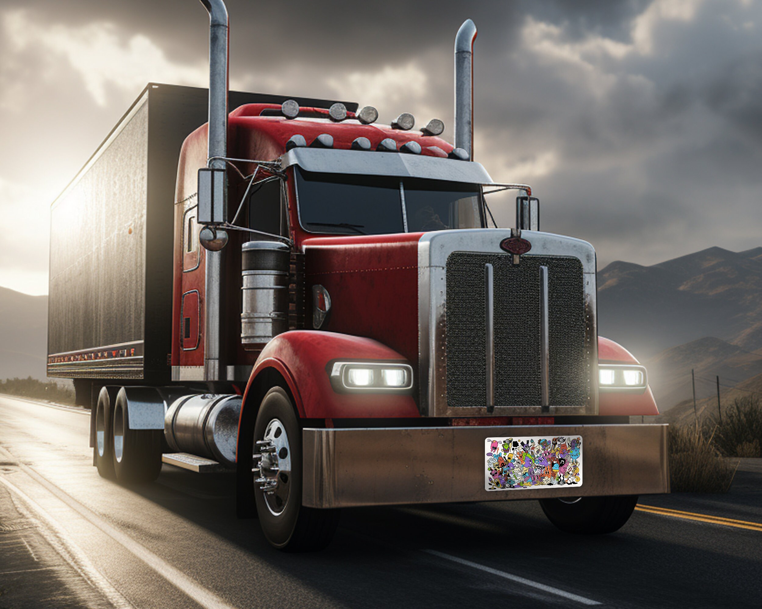 Cartoon Monsters License Plate Number, Sublimation Car Tag, Front Plate ...