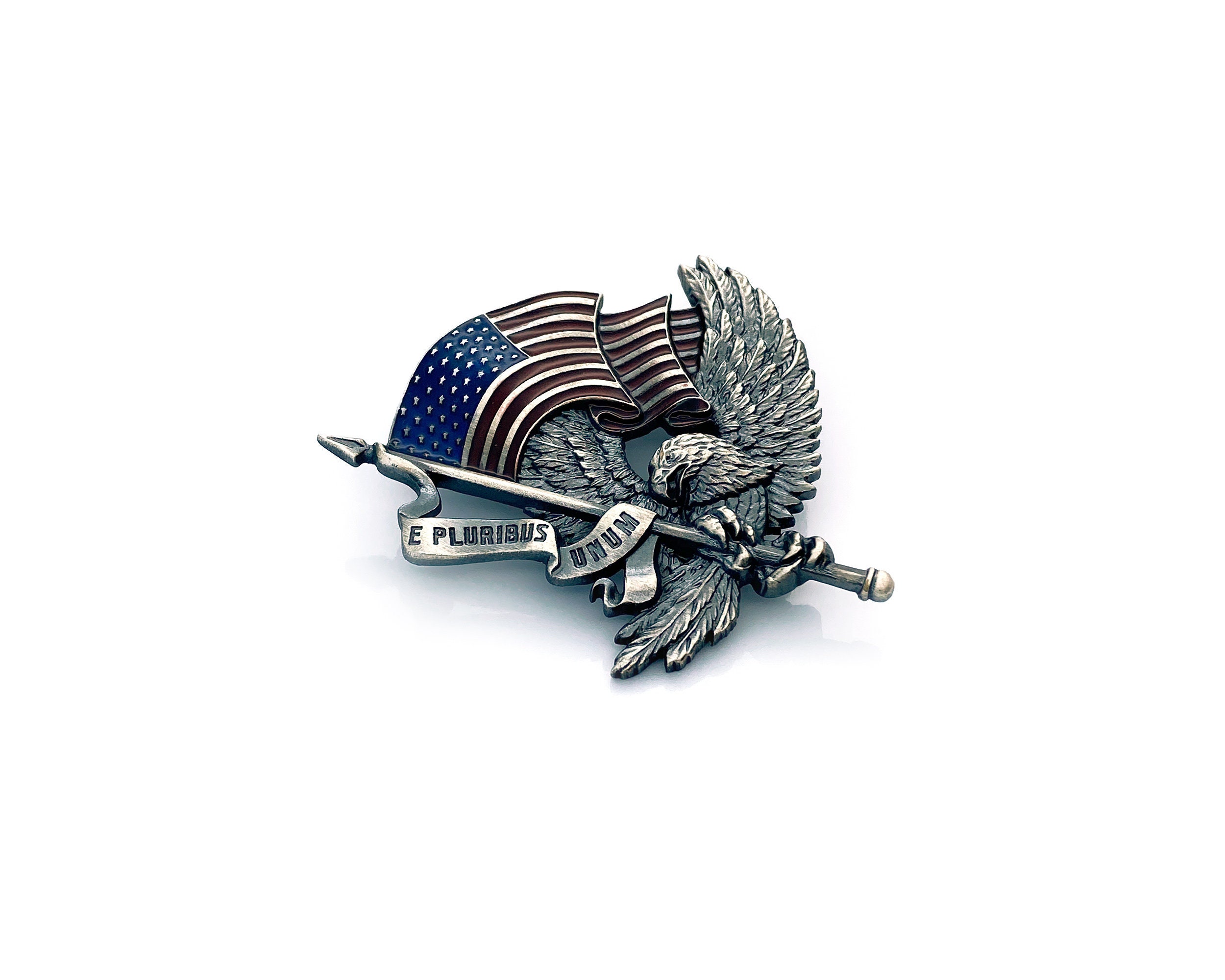 American Eagle Pin E Pluribus Unum, Patriotic Lapel Pin, Freedom Eagle ...