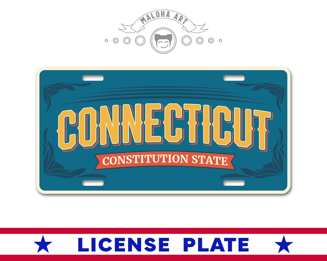 Connecticut State License Plate Number, Sublimation Car Tag, Front ...