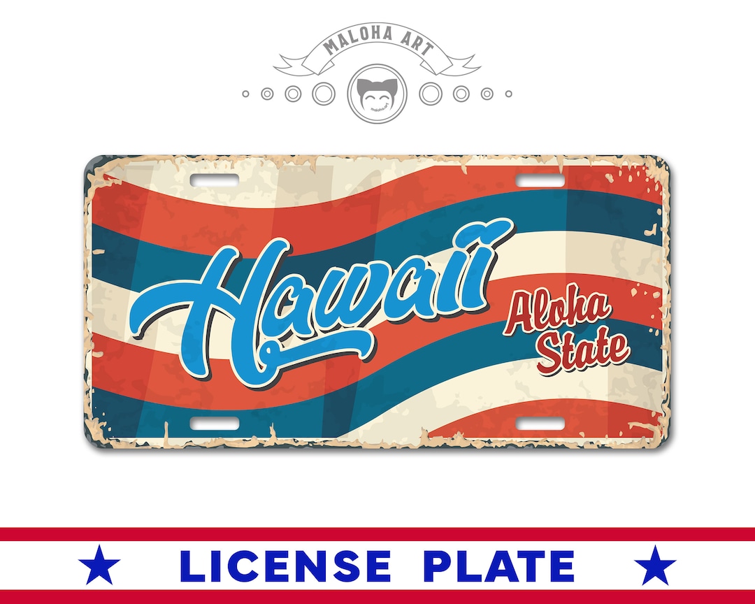 Hawaii State License Plate: Sublimation Car Tag, Metal Front Plate - Etsy