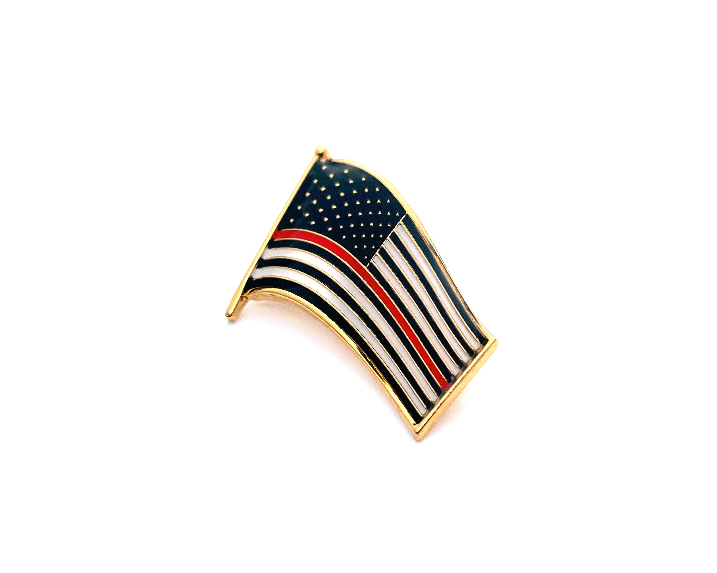 Thin Red Line American Flag Lapel Pin: Firefighter Support Jewelry - Etsy