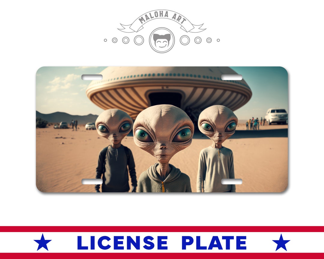 Aliens License Plate: Sublimation Car Tag, UFO Space Gift - Etsy