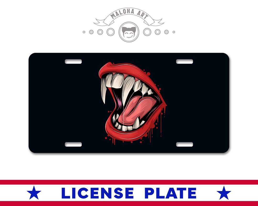 Vampire Mouth License Plate: Creepy Halloween Car Tag - Etsy