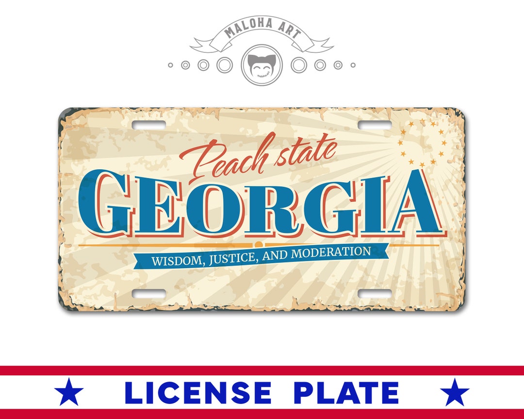 Georgia State License Plate: Sublimation Car Tag, USA Patriot Gift - Etsy