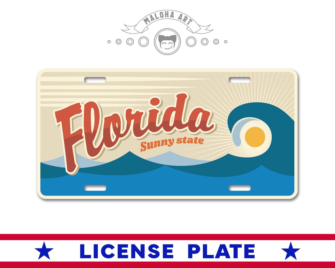 Florida State License Plate Number, Sublimation Car Tag, Front Plate ...