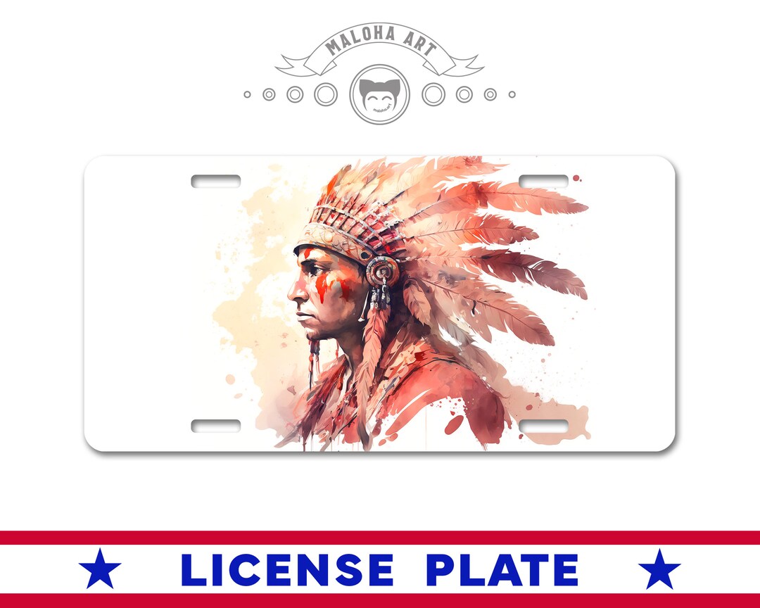 Native American Plate Number, Sublimation Car Tag, Front Plate for ...