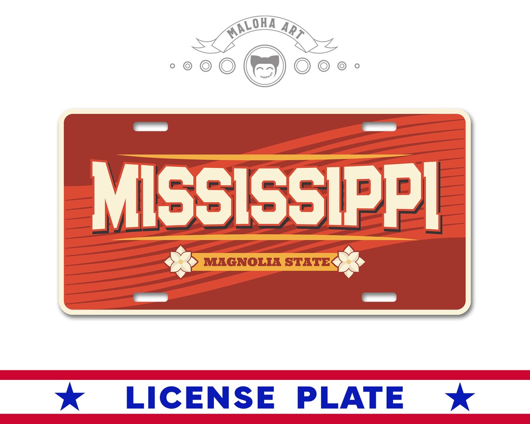 Mississippi State License Plate: Sublimation Car Tag, Metal Front Plate ...