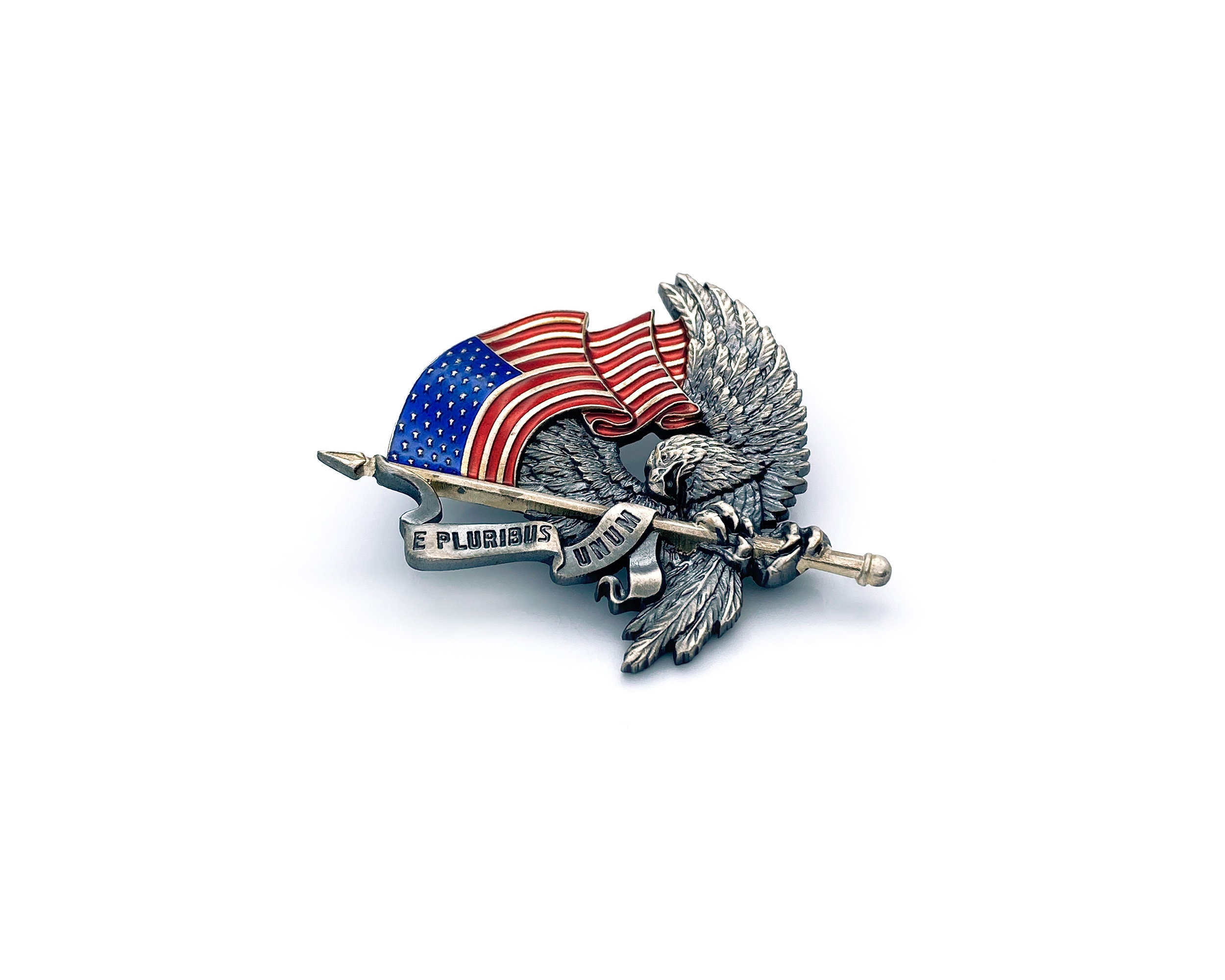 American Eagle Pin E Pluribus Unum, Patriotic Lapel Pin, Freedom Eagle ...