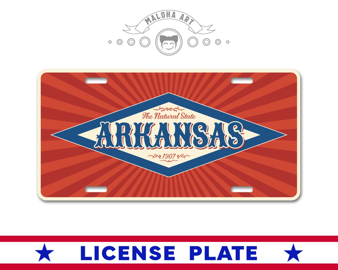 Arkansas State License Plate Number, Sublimation Car Tag, Front Plate ...