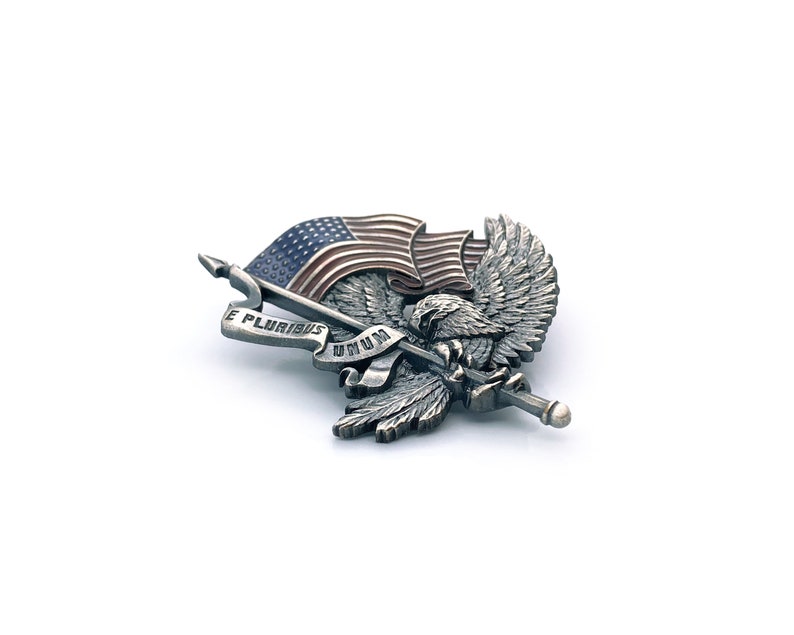 American Eagle Pin E Pluribus Unum, Patriotic Lapel Pin, Freedom Eagle ...