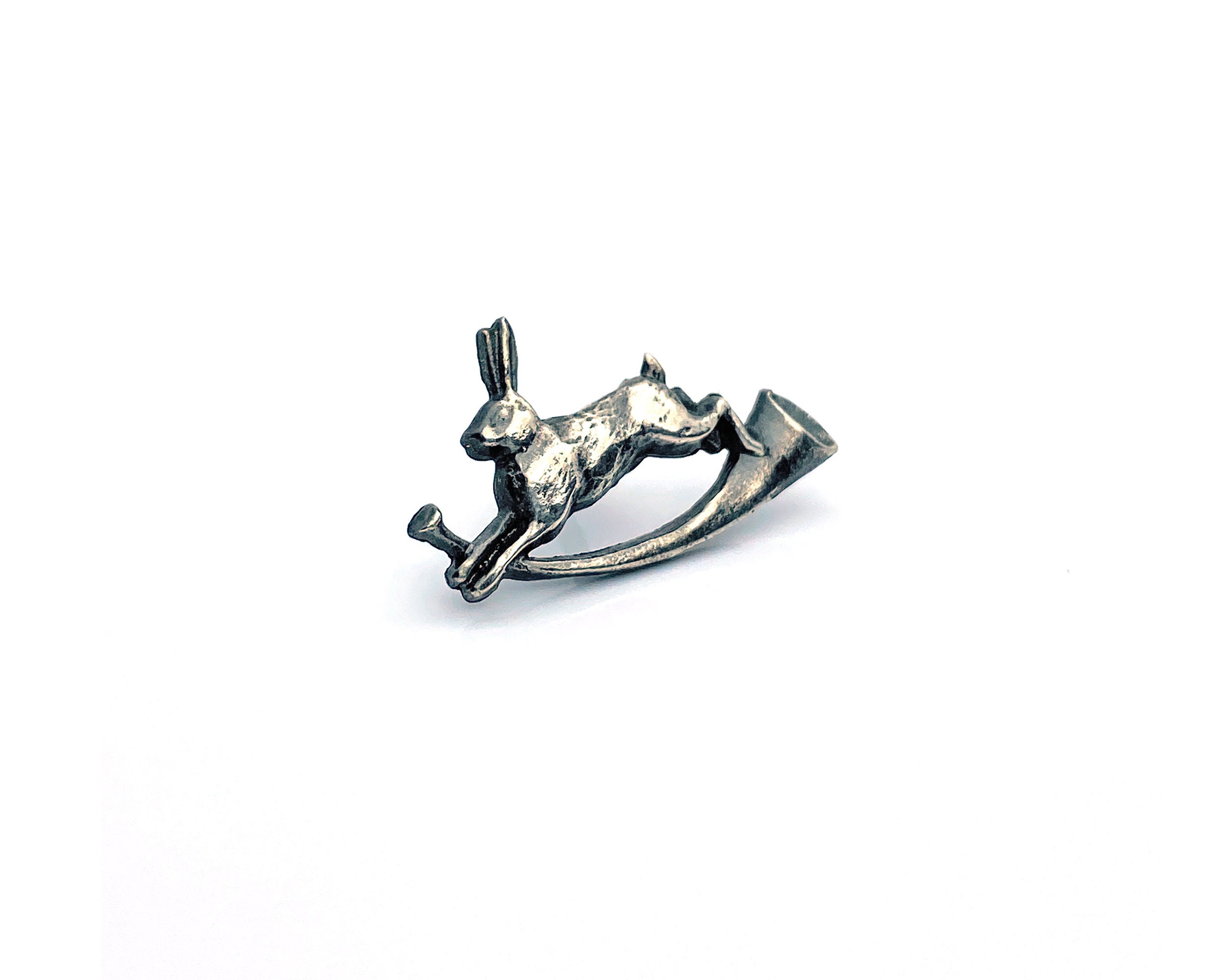 Hare & Horn Lapel Pin, Animal Trophy, Silver Hare Pin, Tie Pin for Men ...