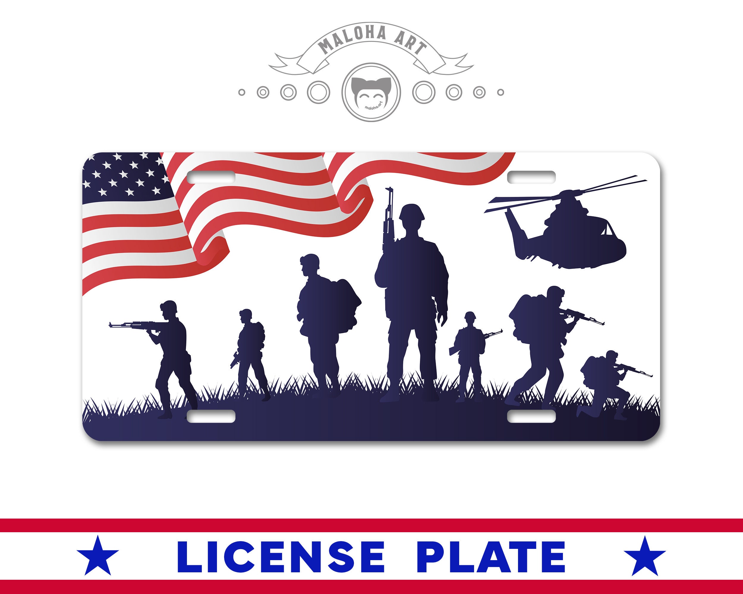 US Army License Plate Number, Sublimation Car Tag, Front Plate for ...