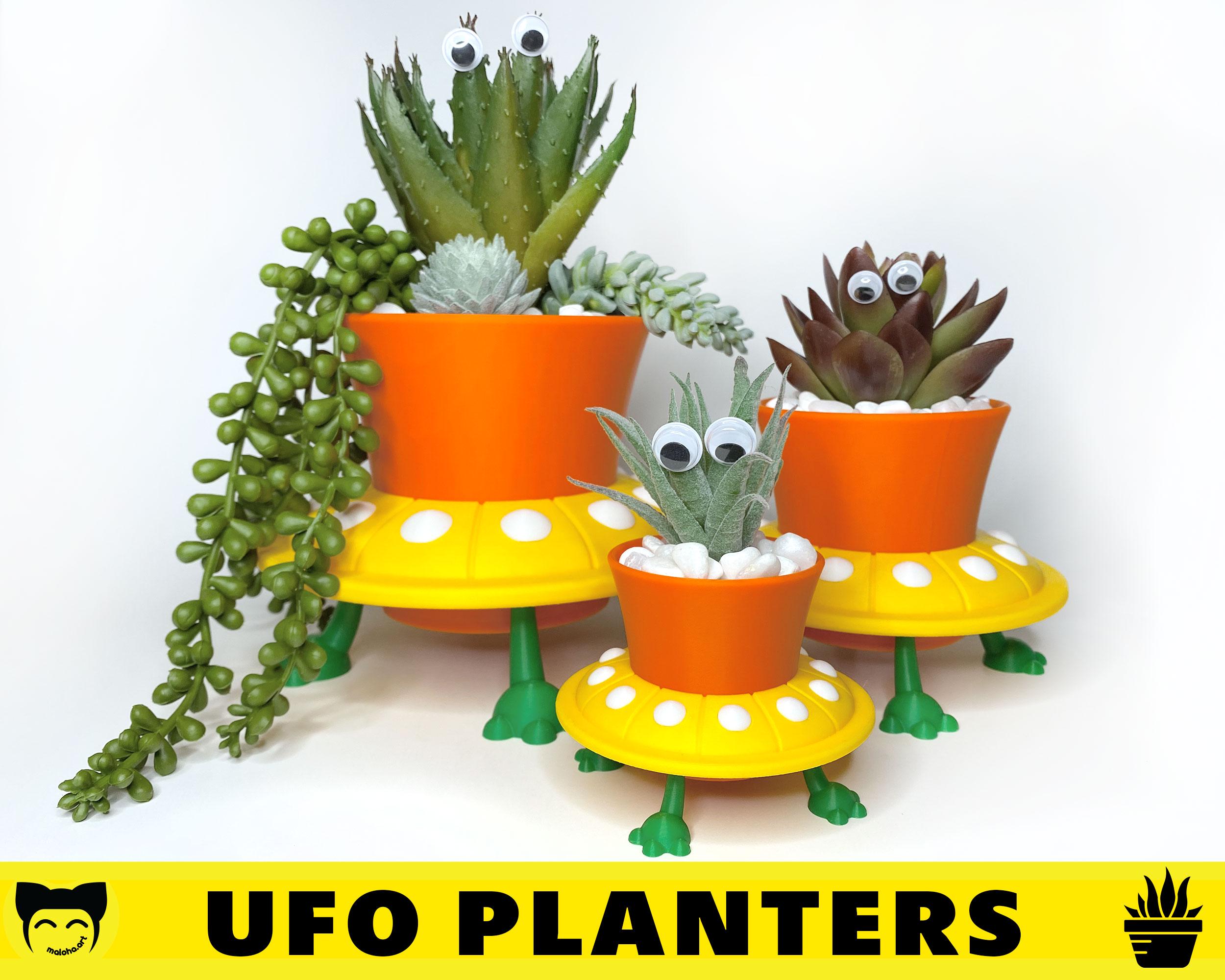 3D Printed UFO Planter: Alien Spaceship Succulent Pot - Etsy