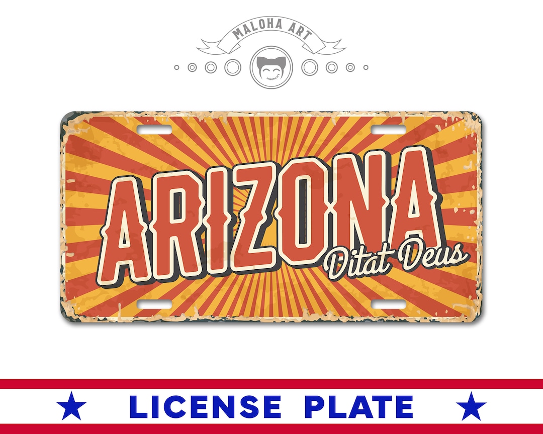 Arizona State License Plate: Sublimated Aluminum Car Tag - Etsy