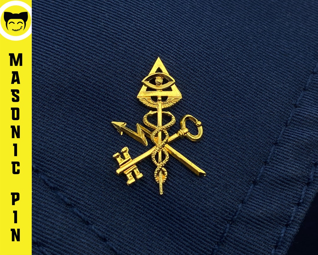 Gold Plated Masonic Lapel Pin: All-seeing Eye Brass Badge - Etsy UK