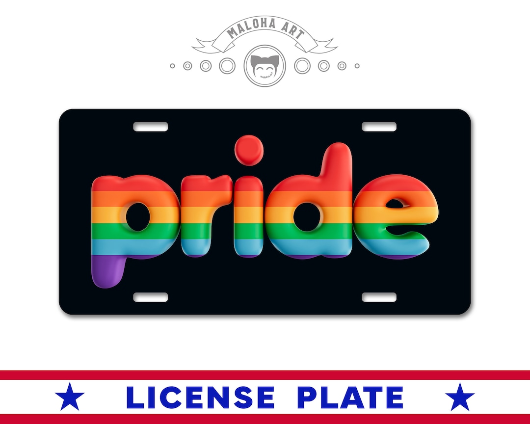 Pride Rainbow Flag License Plate - Sublimated Aluminum Car Tag - Etsy