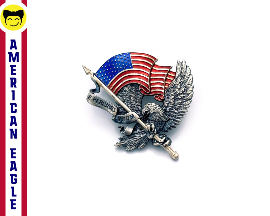 American Eagle Pin: E Pluribus Unum, Patriotic USA Flag Lapel Pin - Etsy