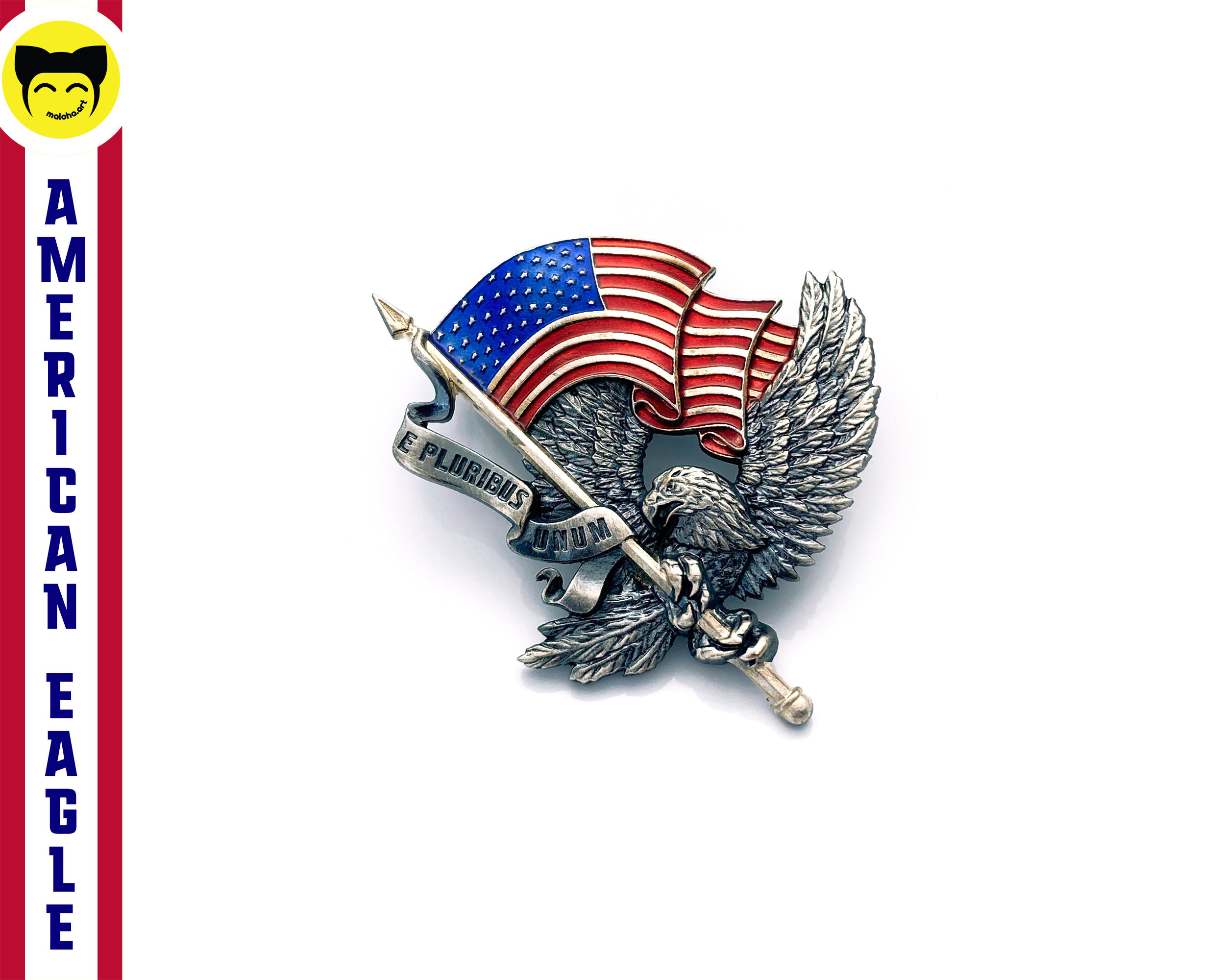 American Eagle Pin E Pluribus Unum, Patriotic Lapel Pin, Freedom Eagle ...