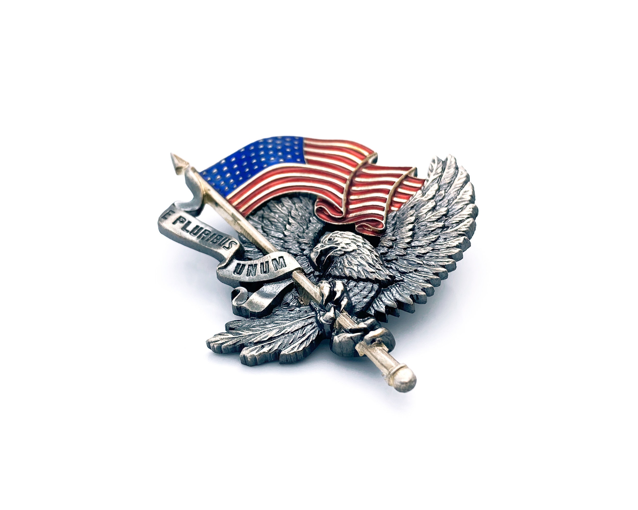 American Eagle Pin E Pluribus Unum, Patriotic Lapel Pin, Freedom Eagle ...