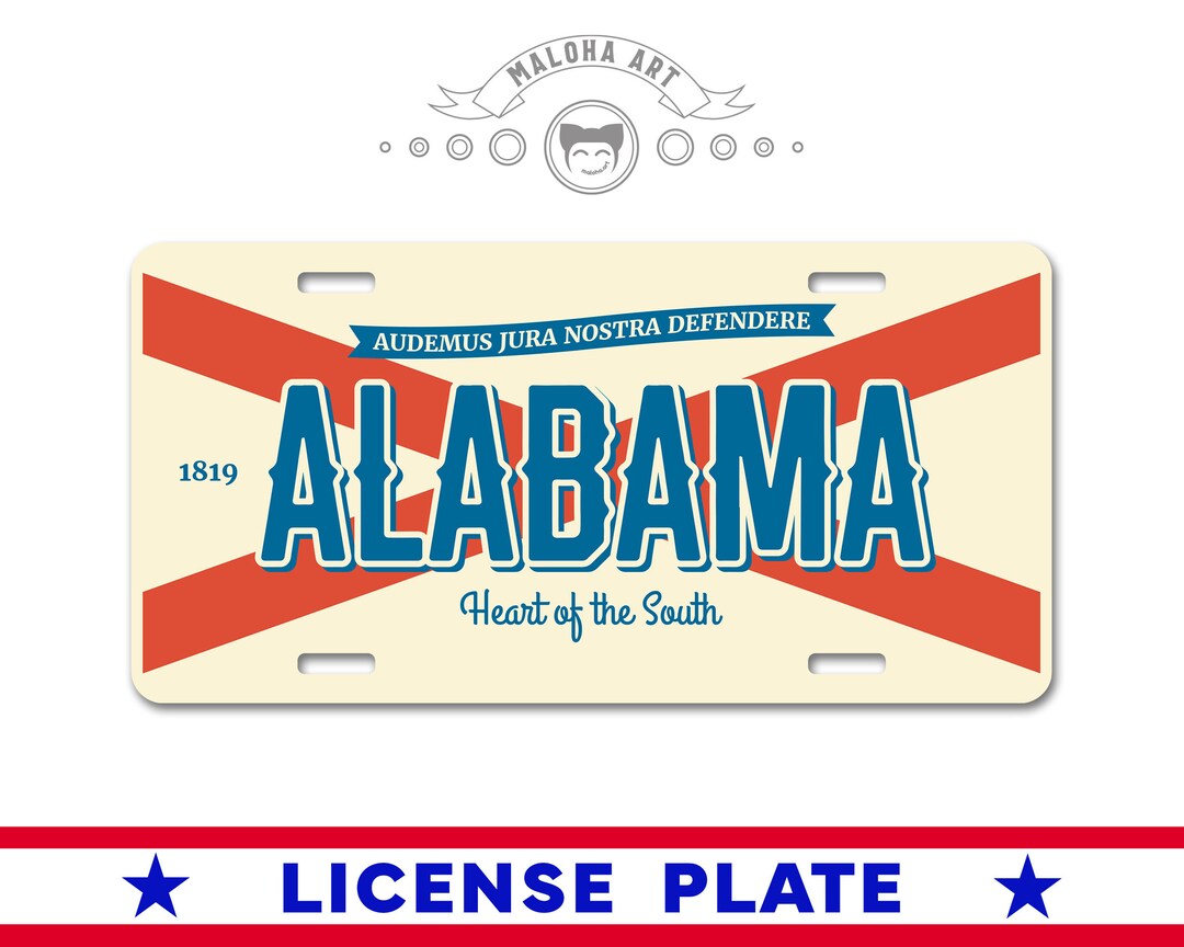 Alabama State License Plate: Sublimation Printed Aluminum Car Tag - Etsy