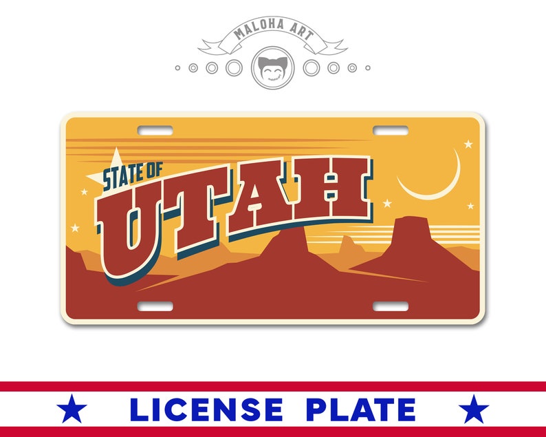 Utah State License Plate Number, Sublimation Car Tag, Front Plate for ...
