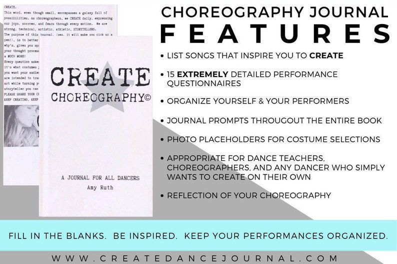 CREATE CHOREOGRAPHY JOURNAL - Etsy