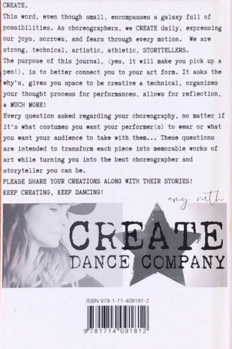CREATE CHOREOGRAPHY JOURNAL - Etsy