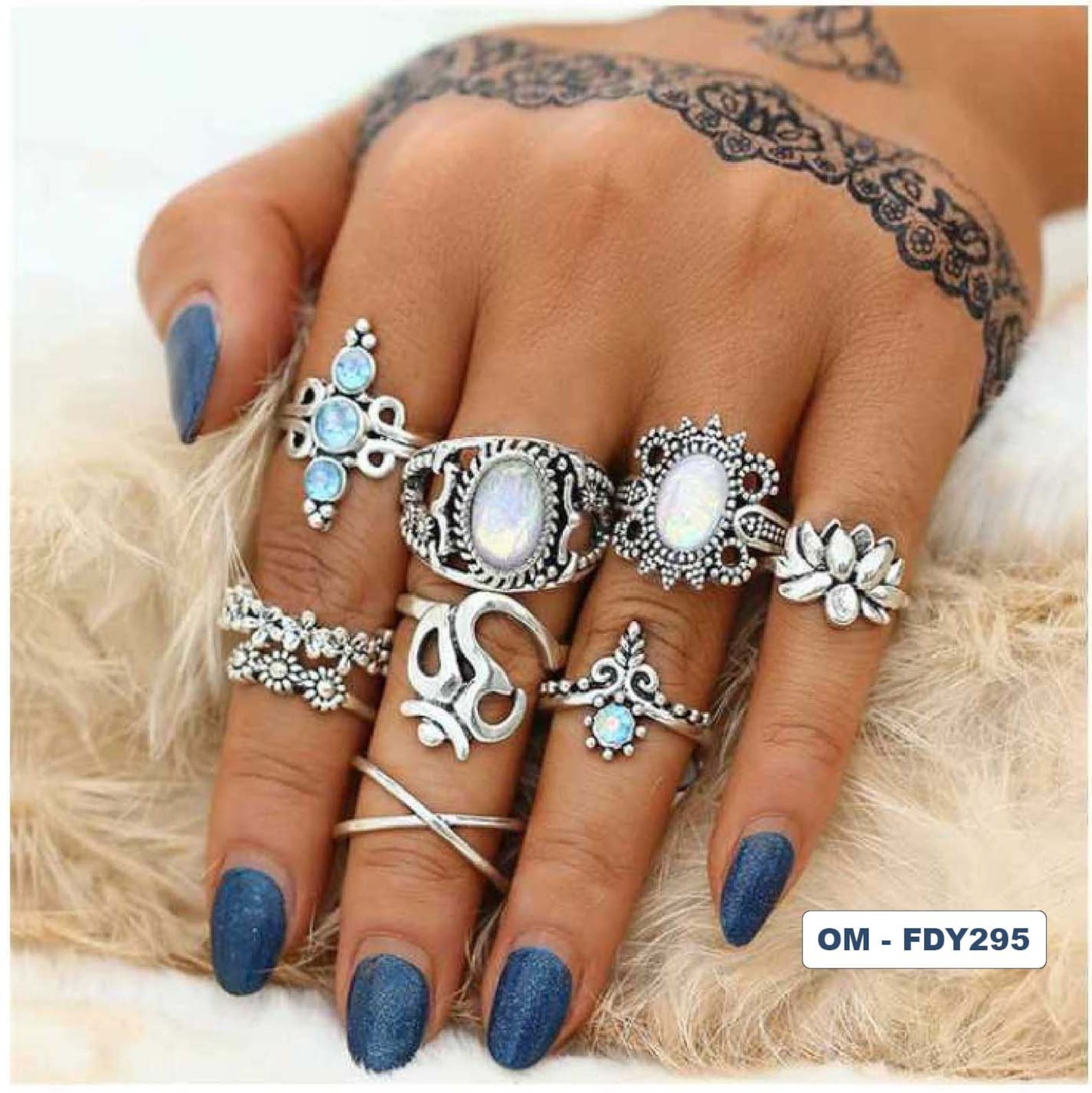 Vintage Bohemian Ring Set Best Seller Discount Code - Etsy
